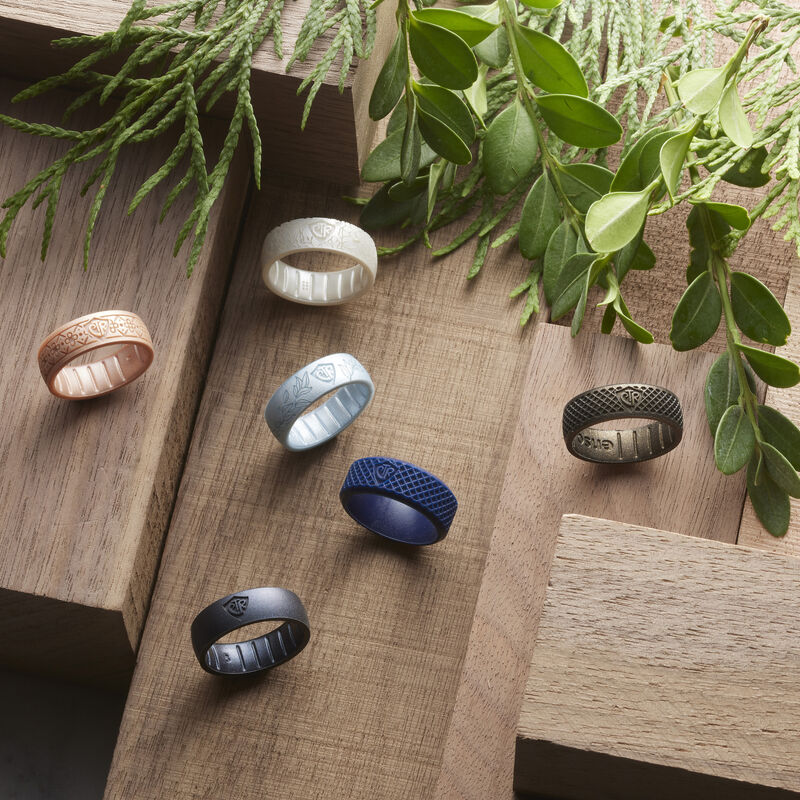 Silicone Laurel Leaf Diamond CTR Ring