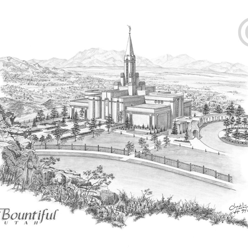 Bountiful Temple Sketch (11x14 Print)