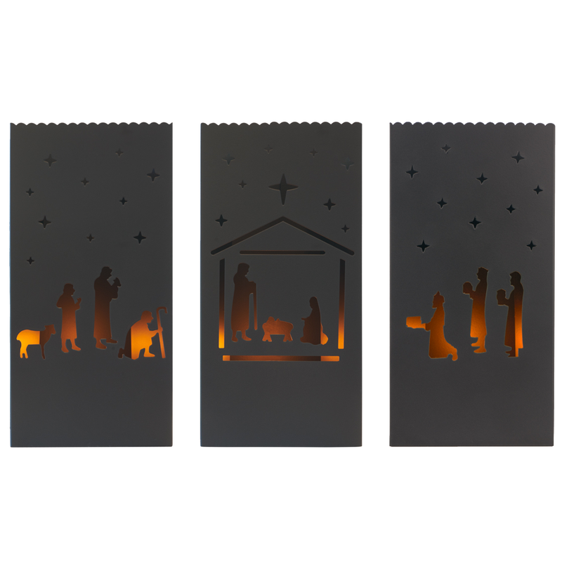Silhouette Metal Nativity Luminaries