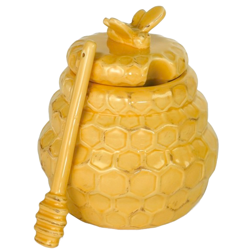 Honeycomb Honey Pot and Dipper