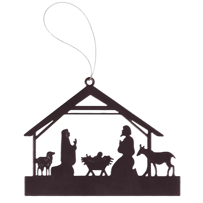 Metal Nativity Ornament