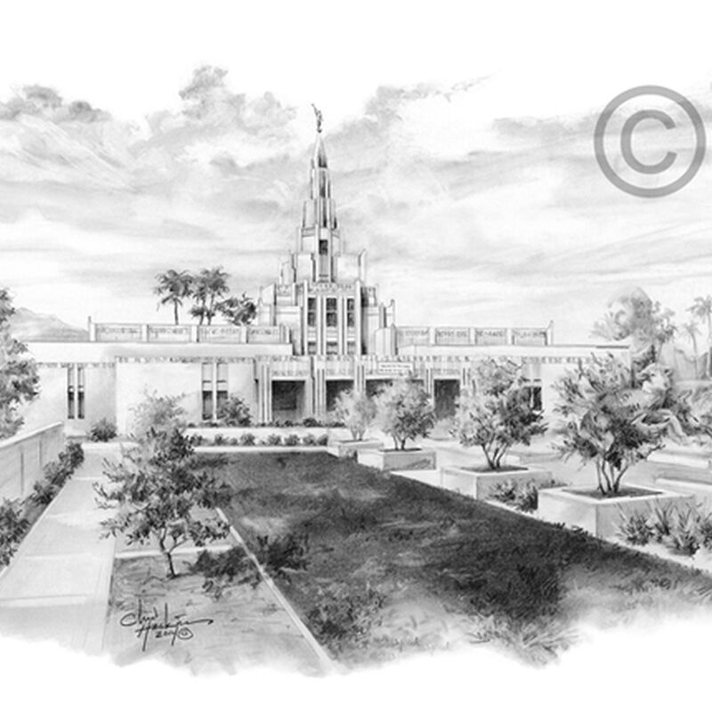Phoenix Arizona Temple Sketch (8x10 Print)
