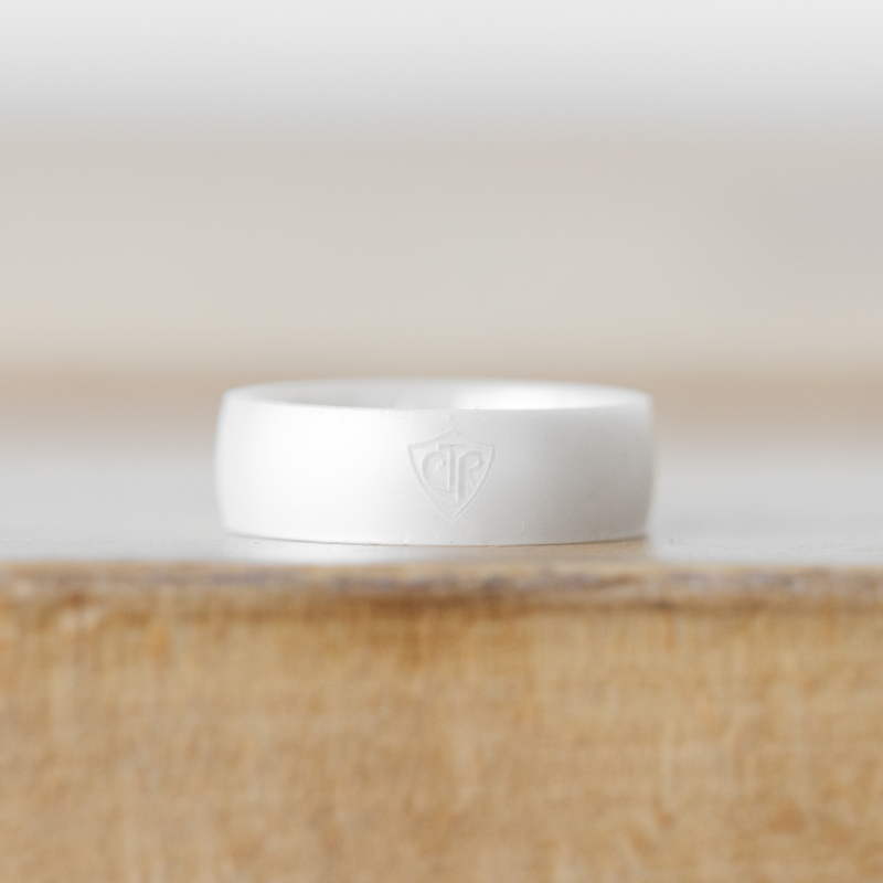 Silicone Classic White Pearl Shield CTR Ring
